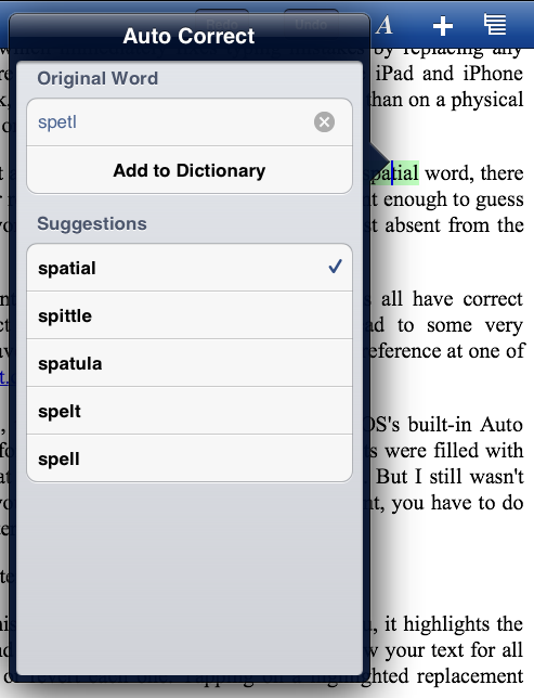 A more cooperative Auto Correct for the iPad | UX Write